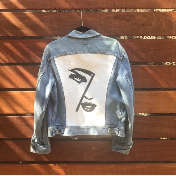 Vintage | Jackets & Coats | Slay All Day Vintage Hand Painted Denim ...